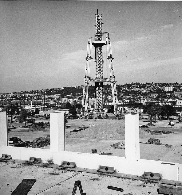 Up in space in 1961; Climbing the Space Needle | Westside Seattle